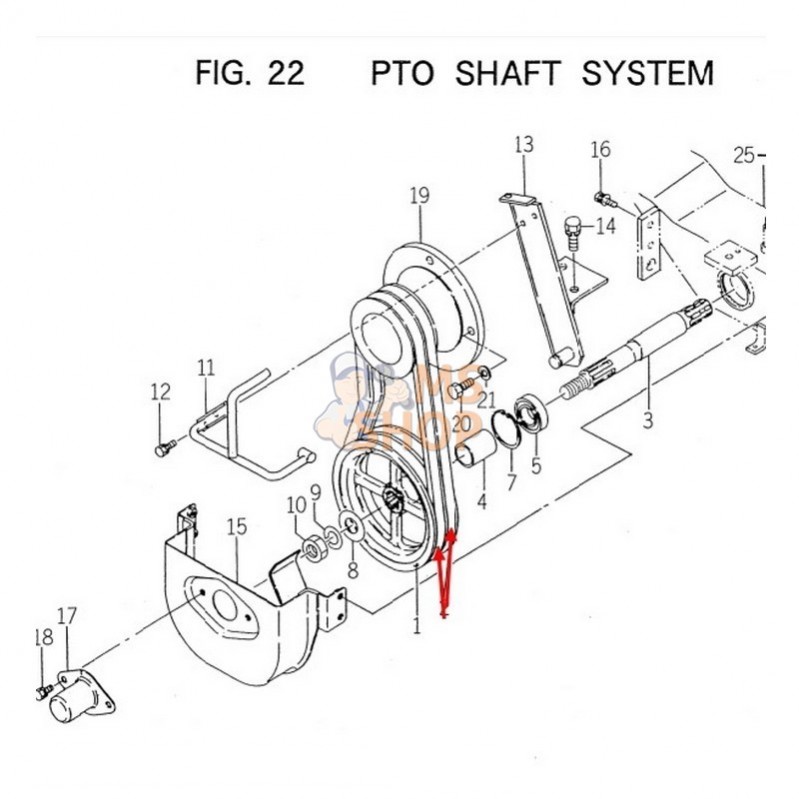 ISEKI - COURROIE VB038 ISEKI PTO | ISEKI
